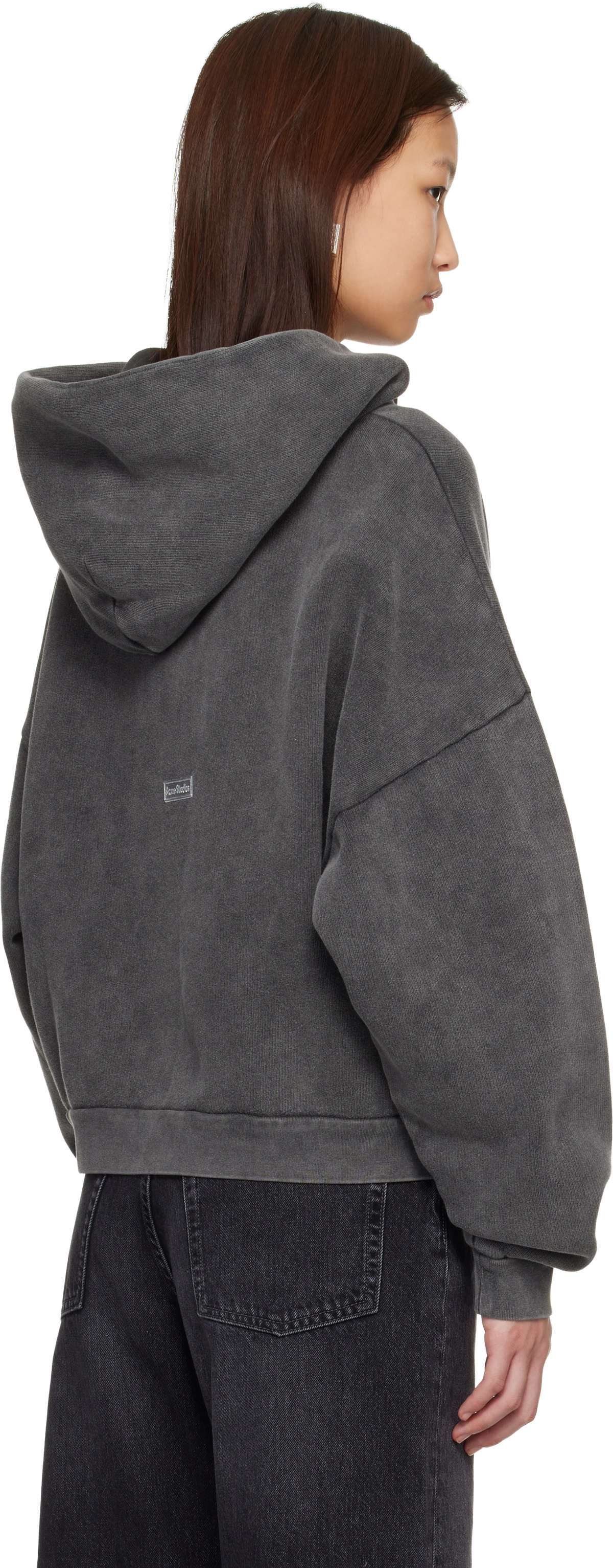 Acne Studios Gray Logo Patch Hoodie Acne Studios