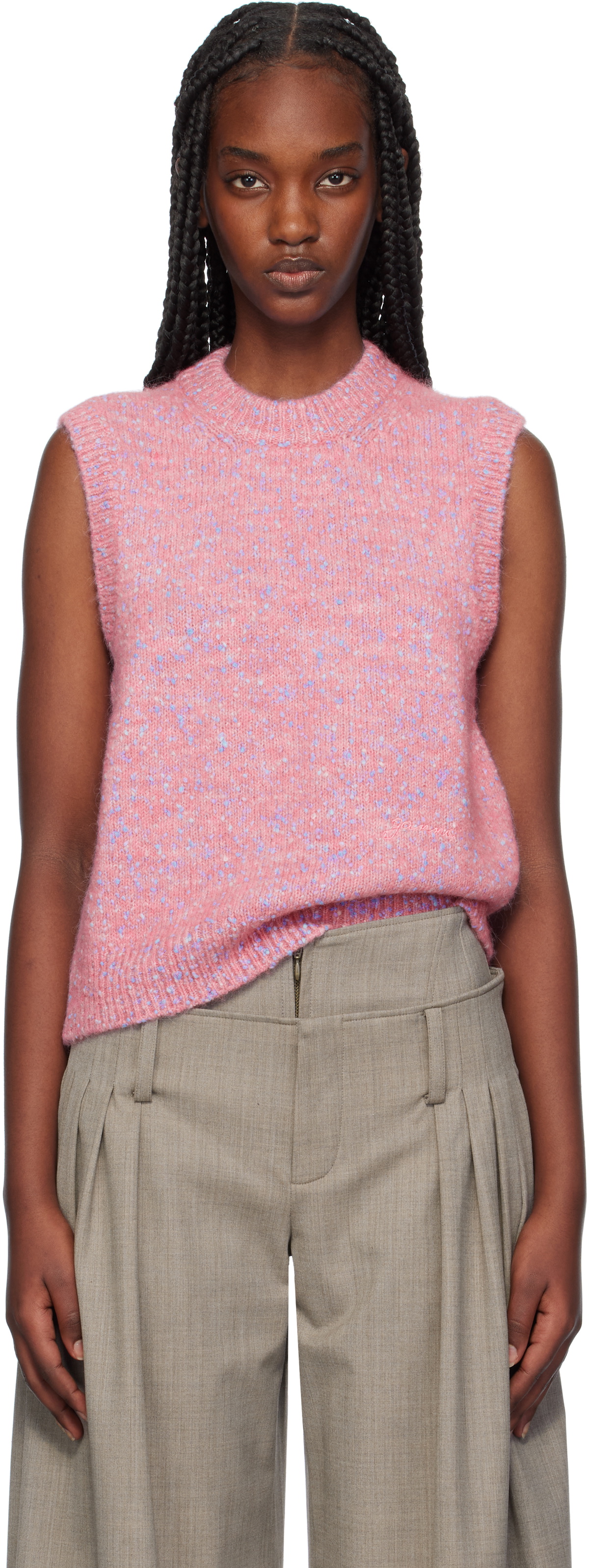 GANNI Pink Knit Vest GANNI