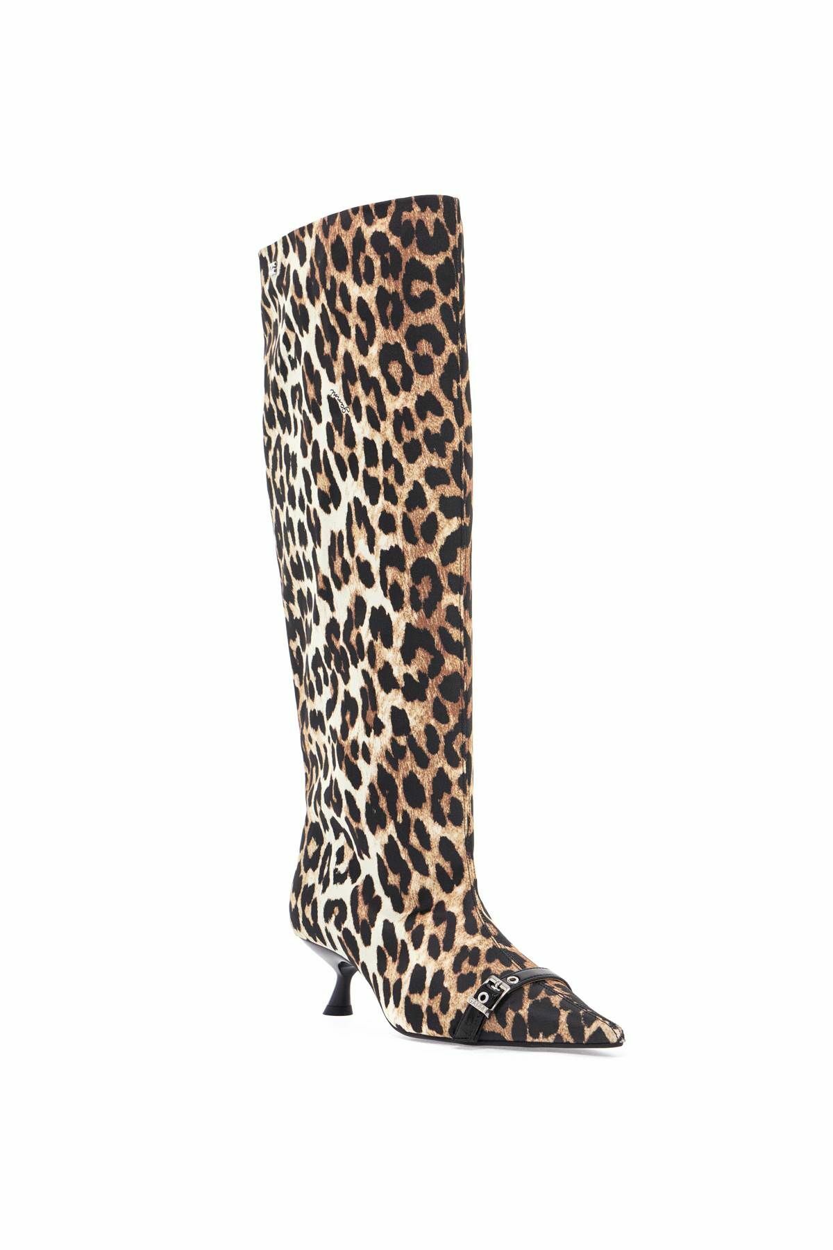 GANNI animal print fabric boots Beige GANNI