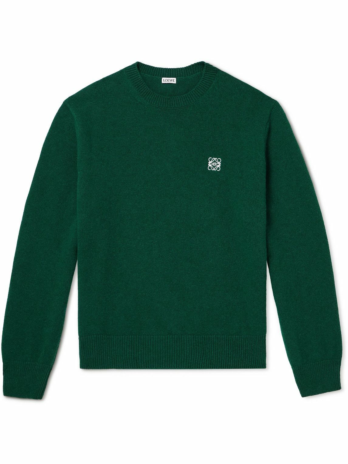 LOEWE - Anagram Logo-Embroidered Wool Sweater - Green Loewe