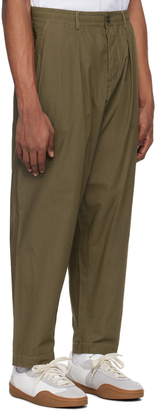 Universal Works Khaki Pleated Trousers Universal Works