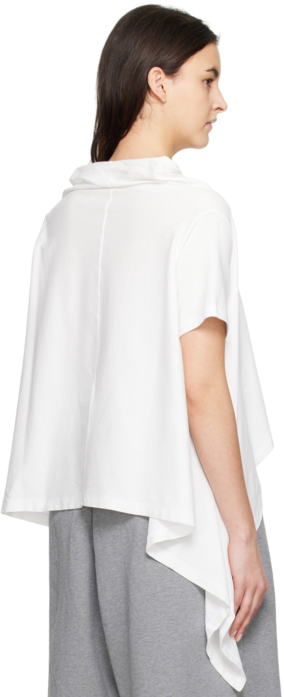 MM6 Maison Margiela White Asymmetric T-Shirt MM6 Maison Margiela