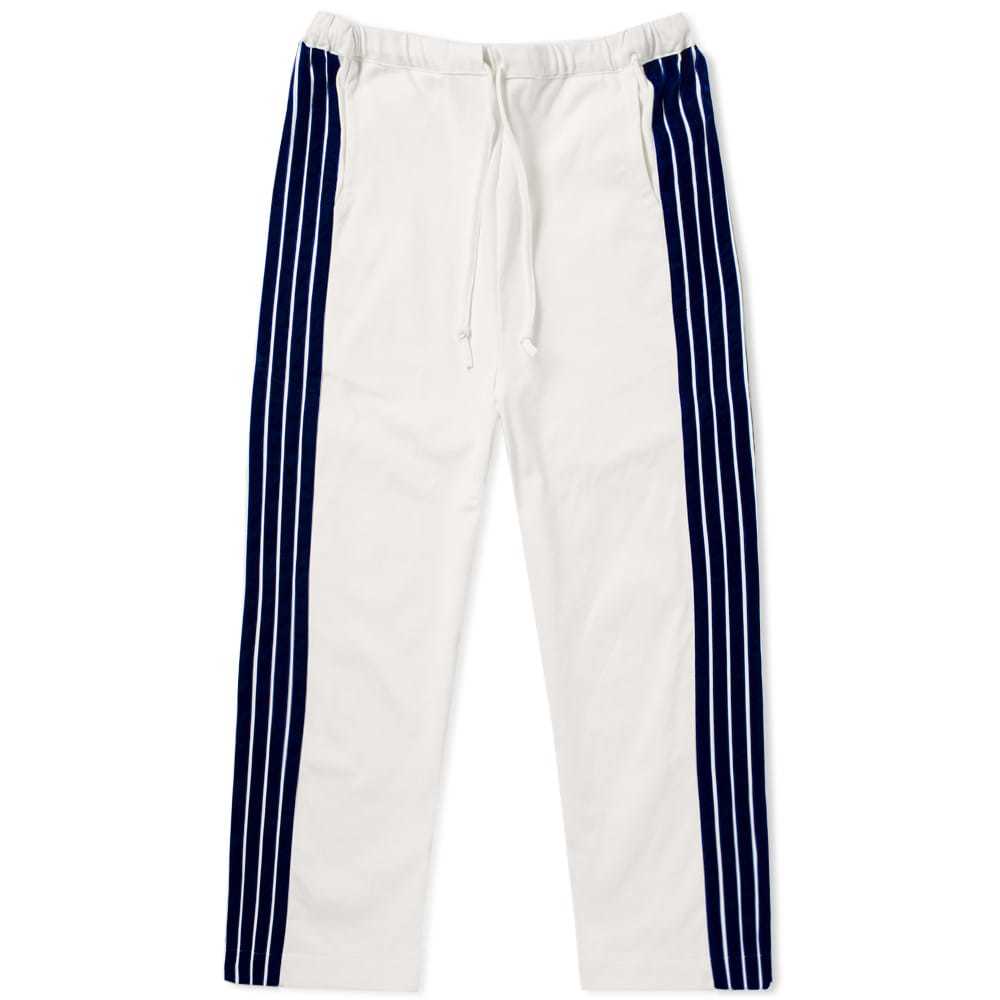 DIMA LEU Cropped Wide Fit Stripe Track Pant White
