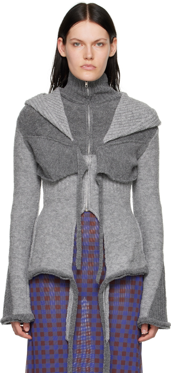 Ottolinger Gray Hooded Cardigan Ottolinger