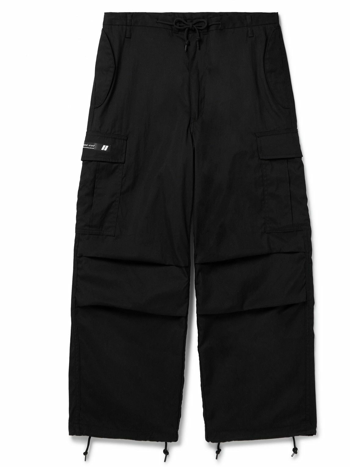 WTAPS - Straight-Leg Cotton and Nylon-Blend Drawstring Cargo Trousers - Black WTAPS