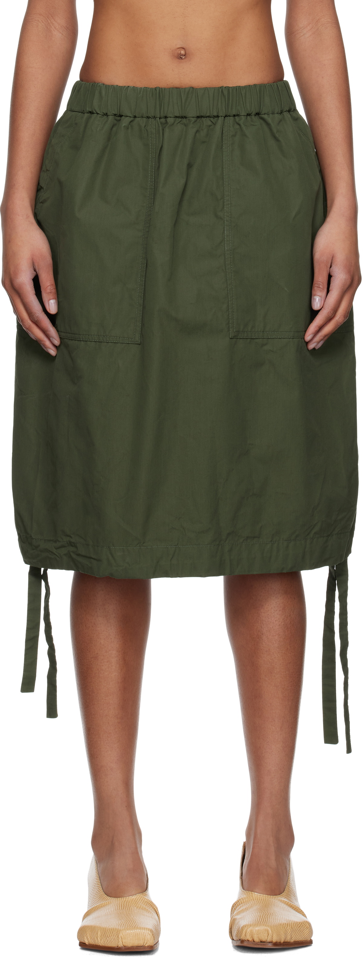 CASEY CASEY Khaki Balloon Midi Skirt CASEY CASEY