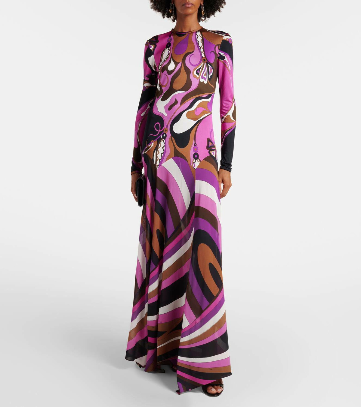 Pucci Orchidee and Iride printed gown Emilio Pucci