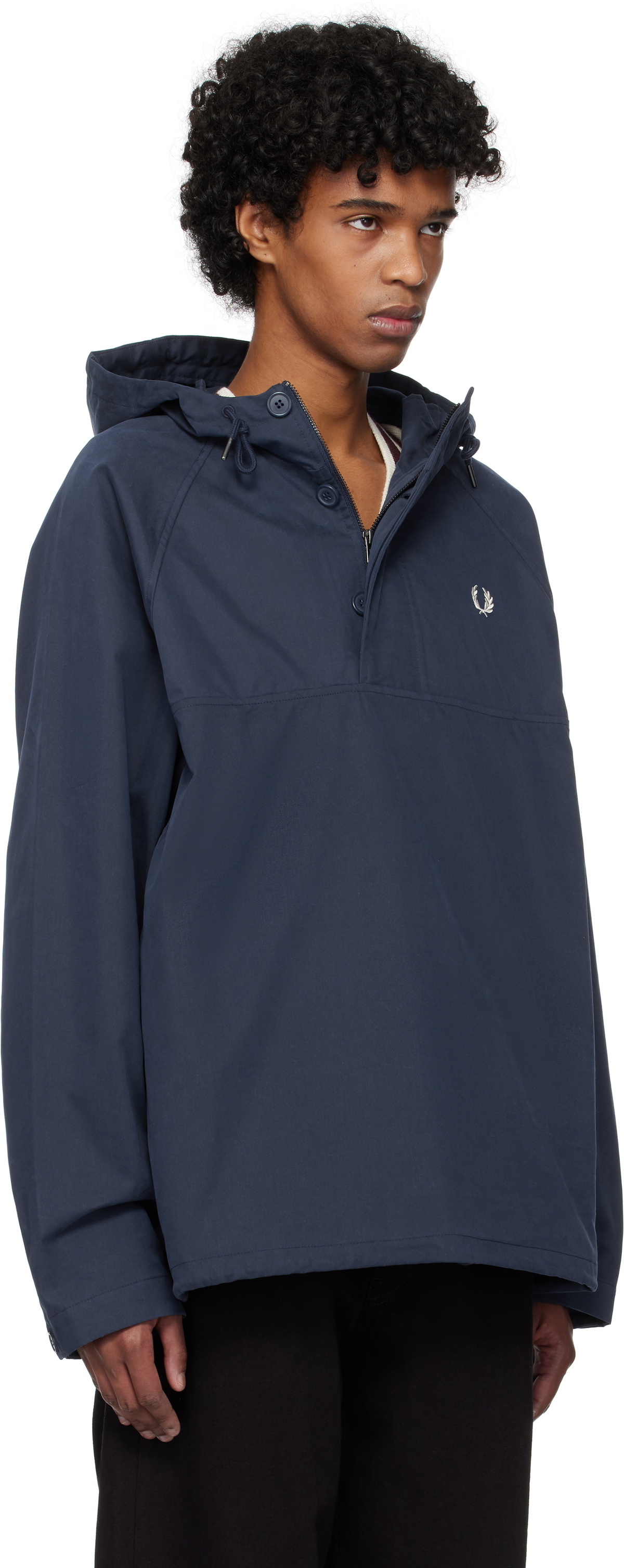 Fred Perry Blue Overhead Smock Jacket Fred Perry