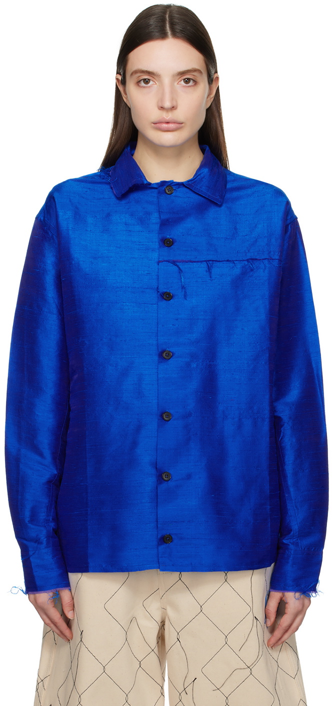 AIREI Blue Raw Edge Shirt AIREI