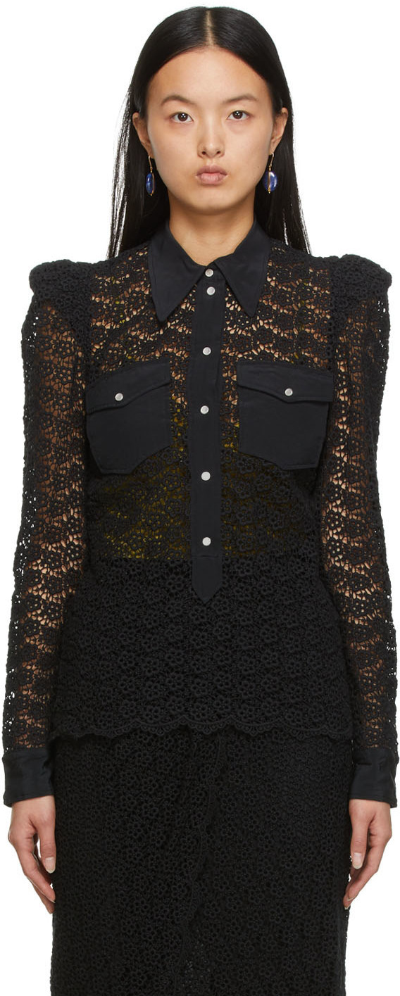 Isabel Marant Black Crochet Ewen Shirt Isabel Marant