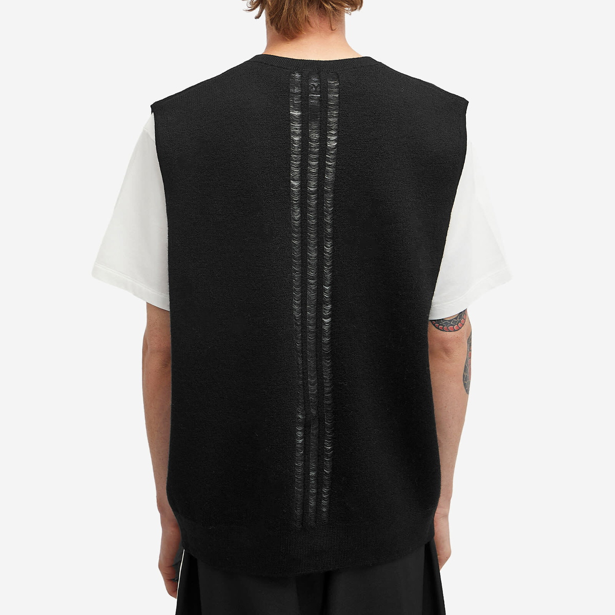 Y-3 Men's 3-Stripe Knit Vest in Black Y-3