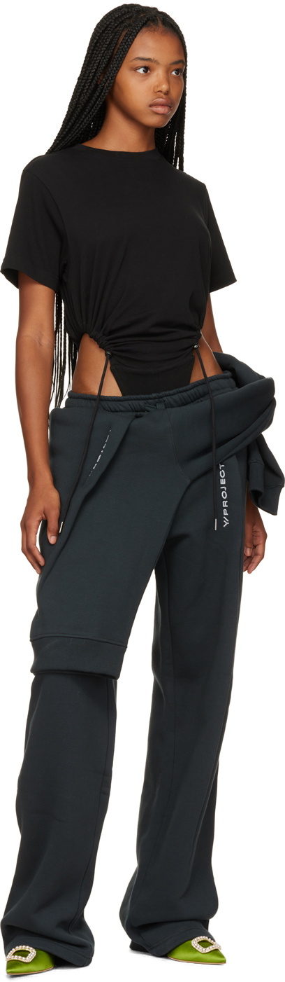 Y/Project Black Wide-Leg Lounge Pants Y/Project