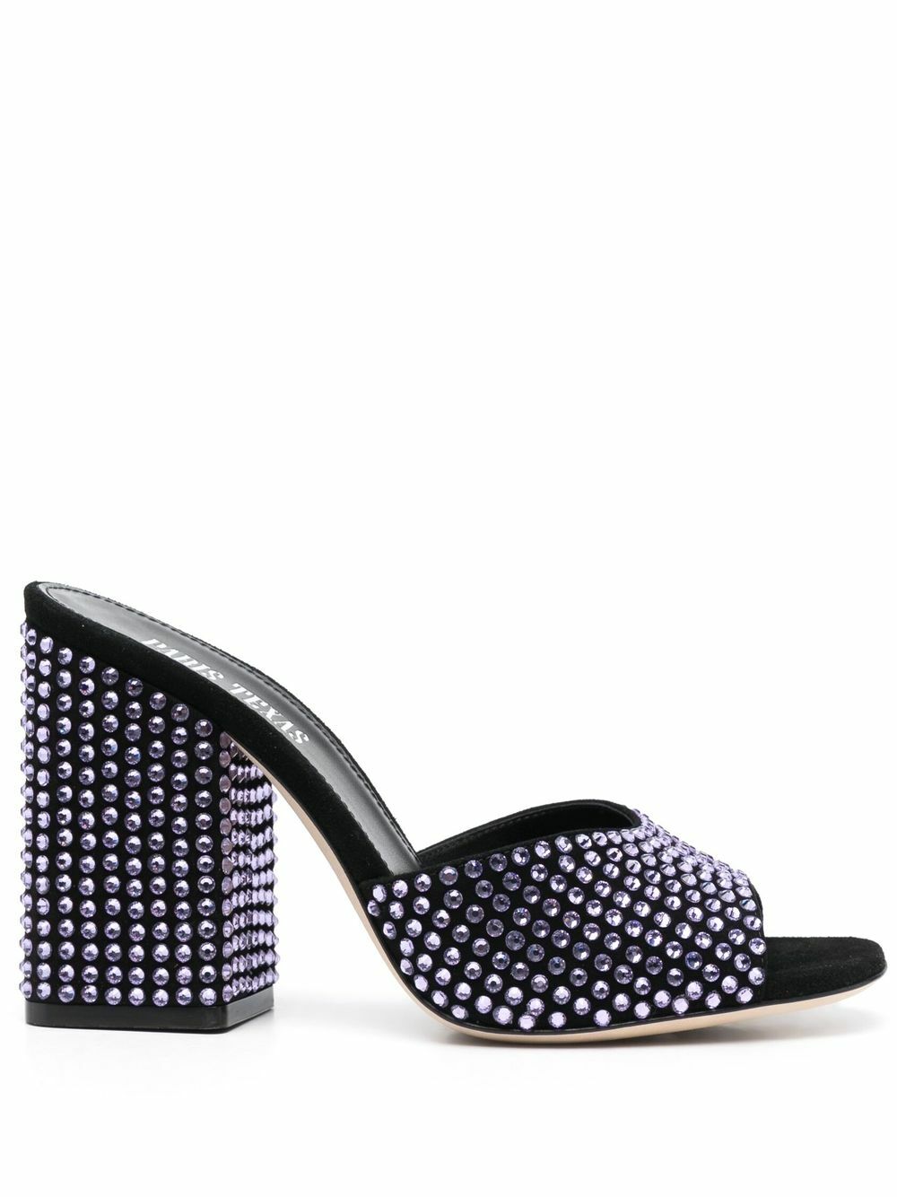 PARIS TEXAS - Anja Crystal Embellished Suede Mules Paris Texas