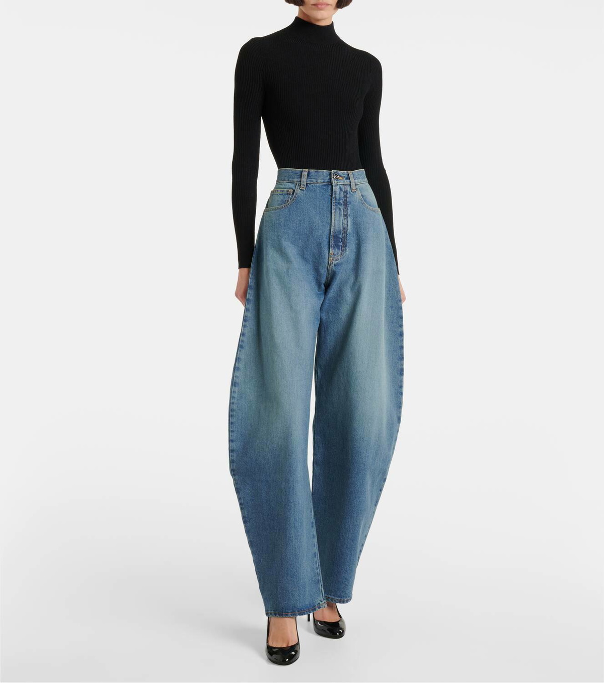 Alaïa High-rise barrel-leg jeans ALAÏA