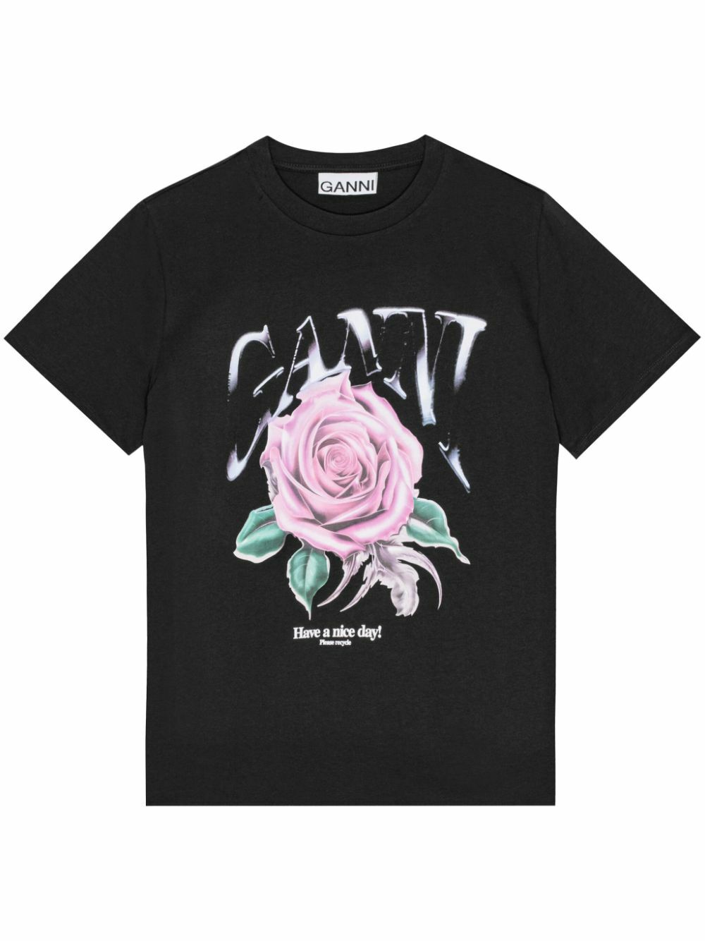 GANNI - Rose Organic Cotton T-shirt GANNI