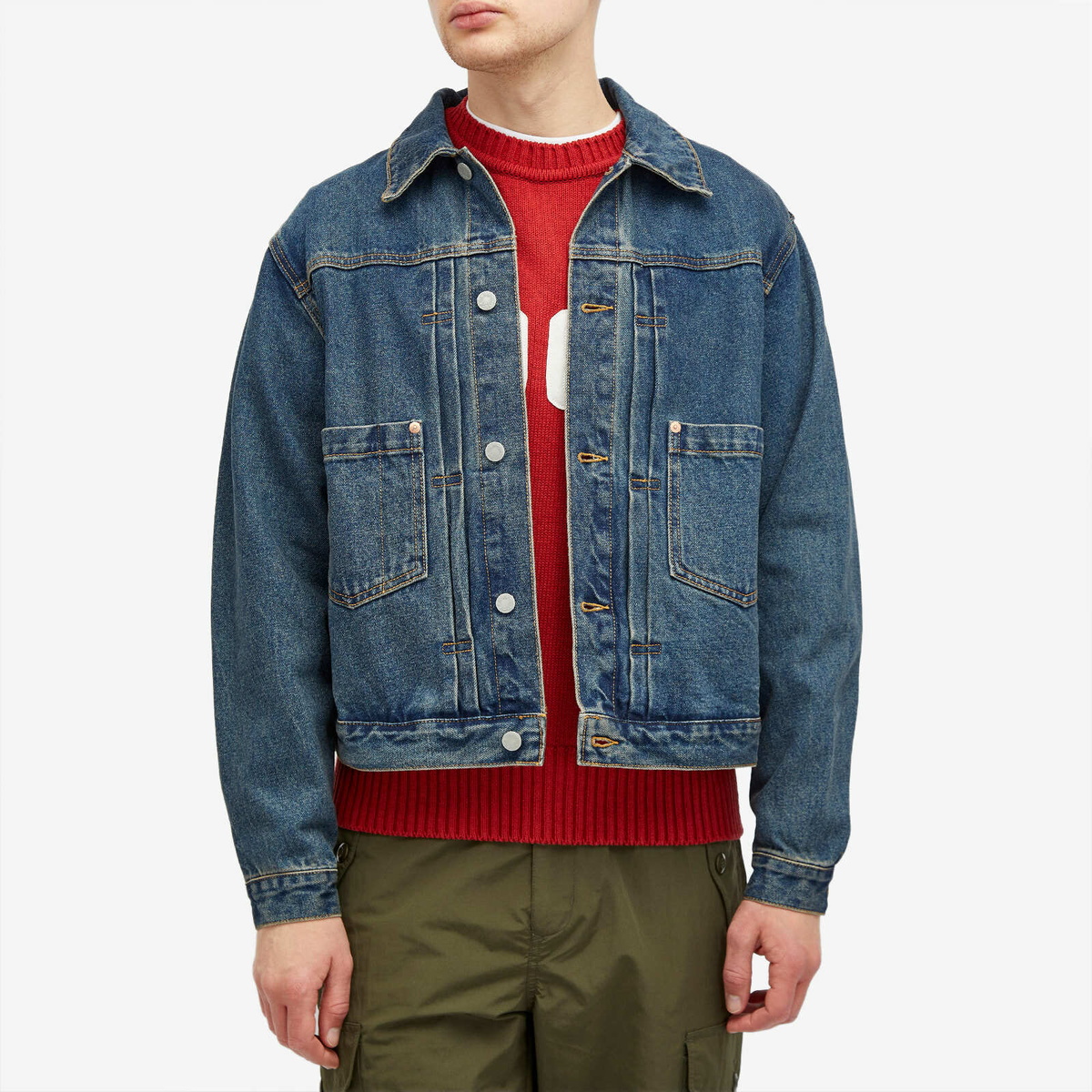 Uniform Bridge Men's Type-2 Denim Trucker Jacket in Indigo Washed ...