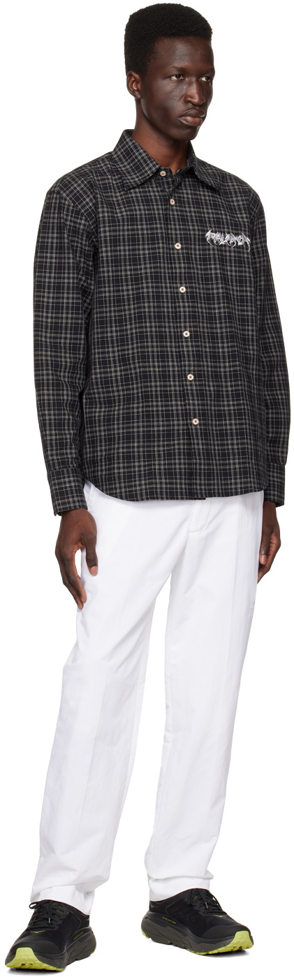 PALMER White Embroidered Trousers