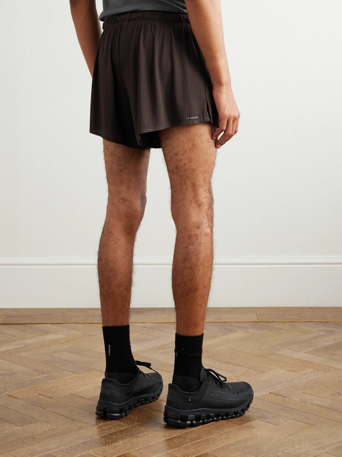 Satisfy - 2.5" Distance Straight-Leg Logo-Appliquéd Space‑O™ Shorts ...