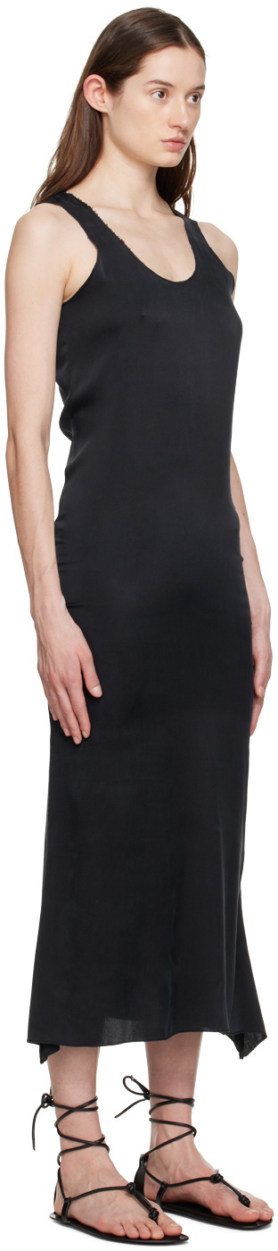 Gabriela Coll Garments Black Raw Edge Midi Dress Gabriela Coll