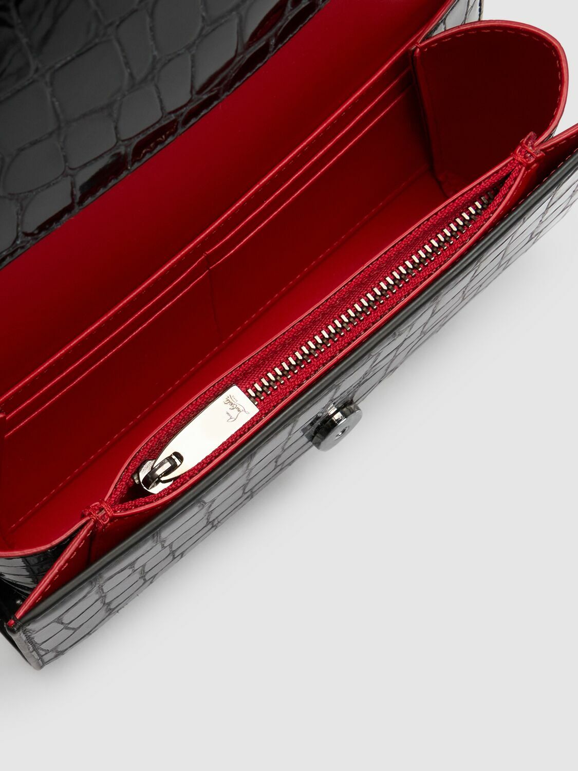 CHRISTIAN LOUBOUTIN Loubi54 Embossed Leather Wallet with chain ...