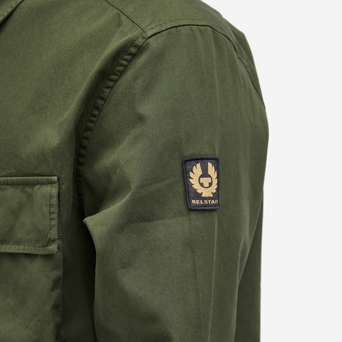 Belstaff Men's Scale Garment Dyed Shirt in Green Belstaff