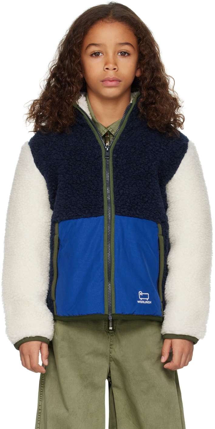 Woolrich Kids Navy Track Sweater Woolrich