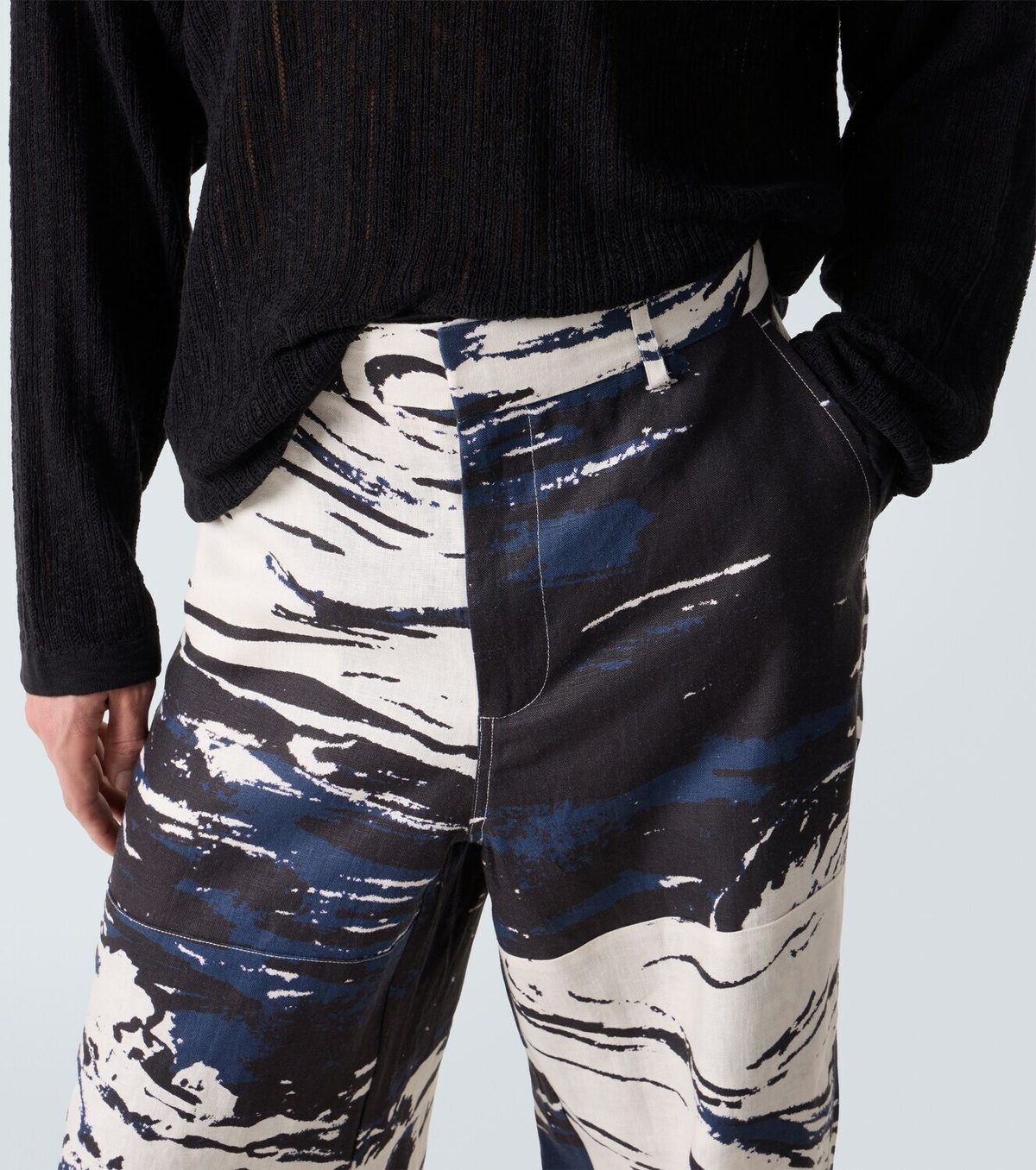 Commas Printed linen straight pants Commas