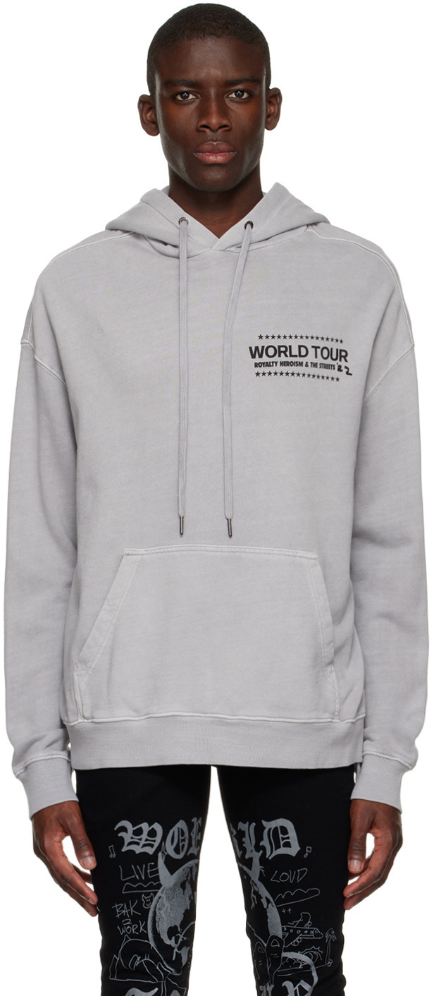 Ksubi Gray Cotton Hoodie Ksubi