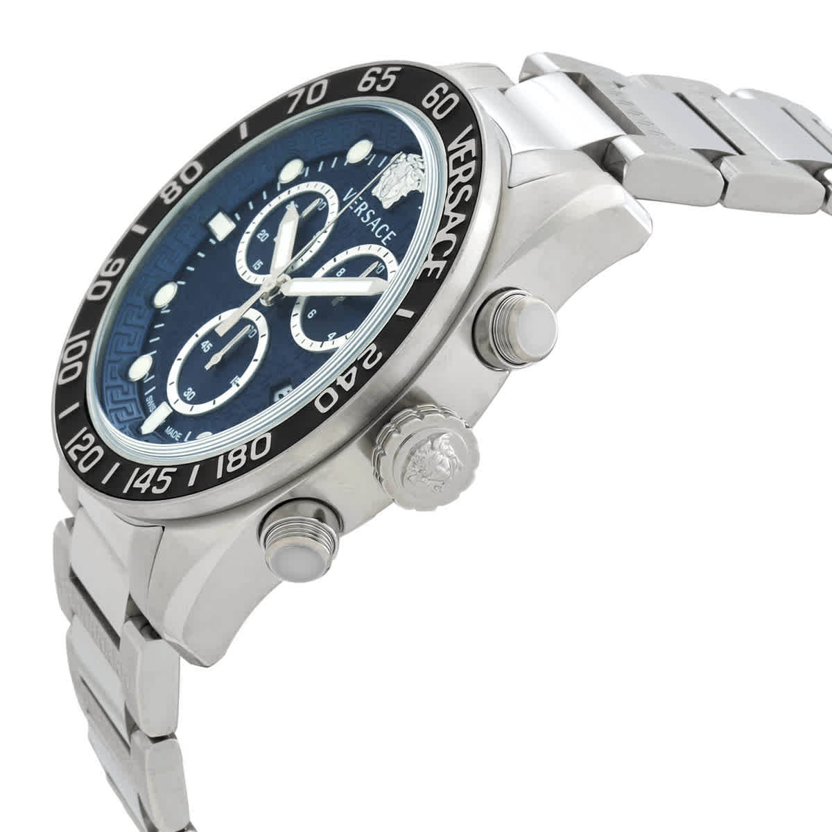 Versace Greca Dome Chronograph Quartz Blue Dial Mens Watch VE6K00323 ...