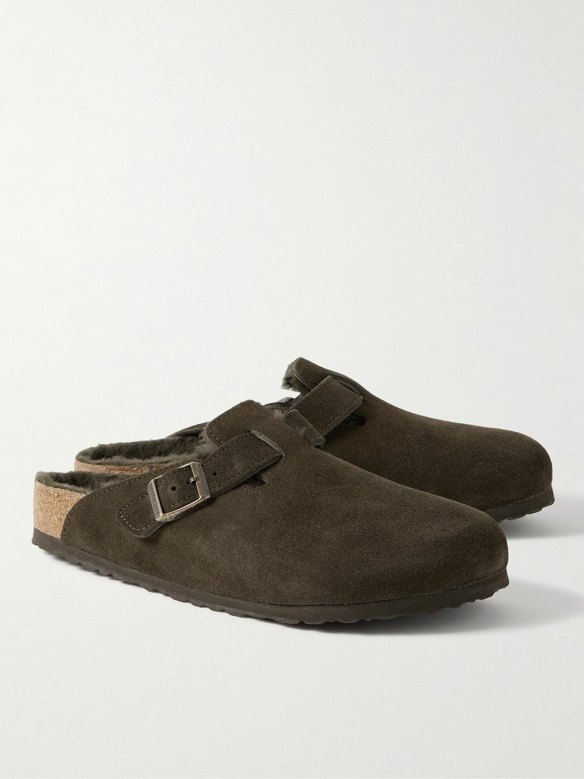 Birkenstock - Boston Shearling-Lined Suede Clogs - Brown Birkenstock
