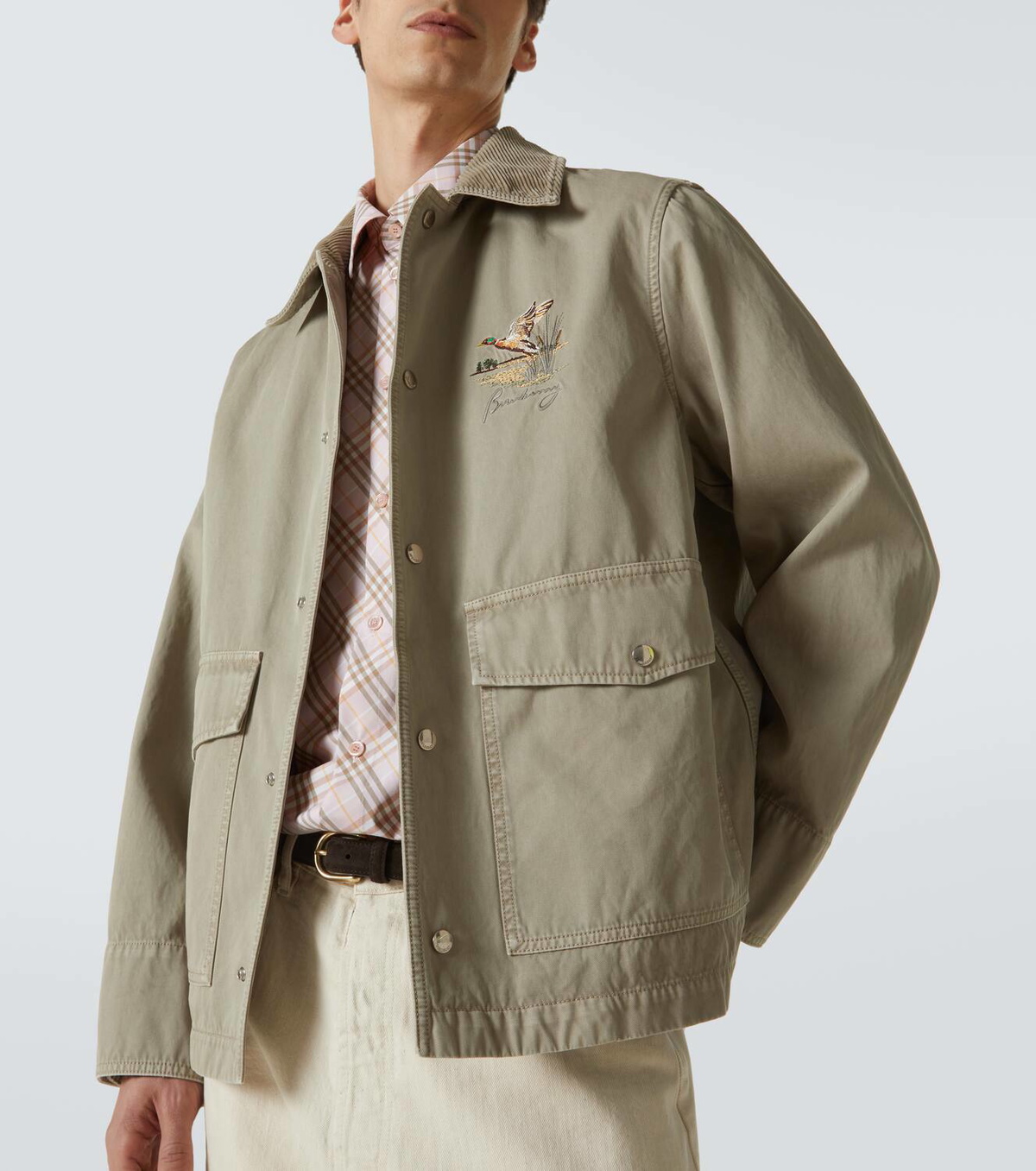 Burberry Embroidered cotton twill field jacket Burberry