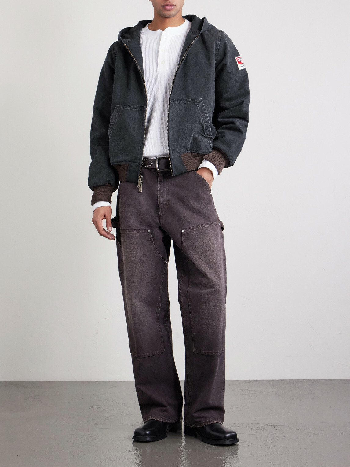 Cherry Los Angeles - Logo-Appliquéd Cotton-Canvas Hooded Jacket - Black ...