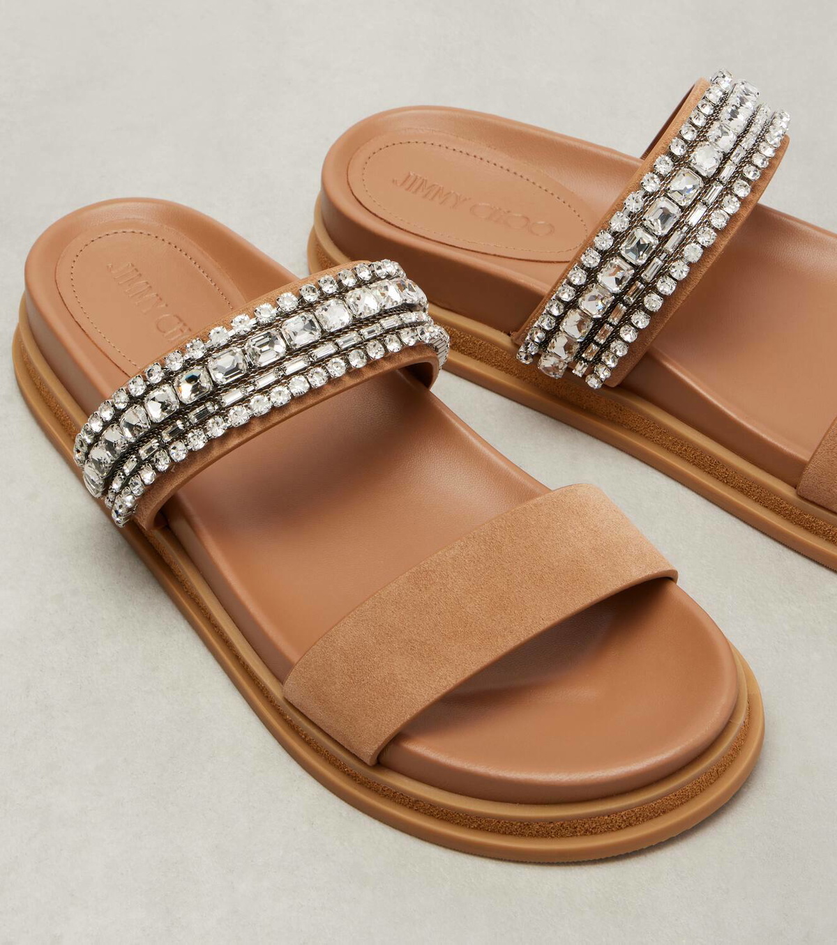 Jimmy Choo Jadi crystal-embellished suede slides Jimmy Choo
