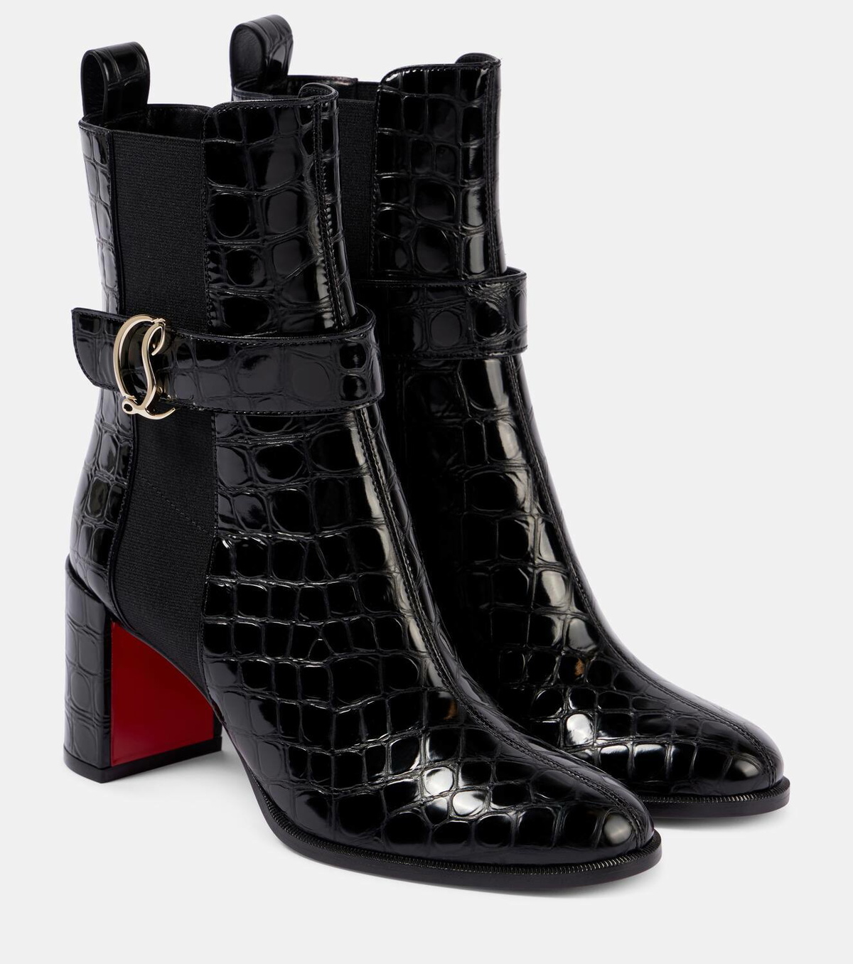 Christian Louboutin CL croc-effect leather ankle boots Christian Louboutin