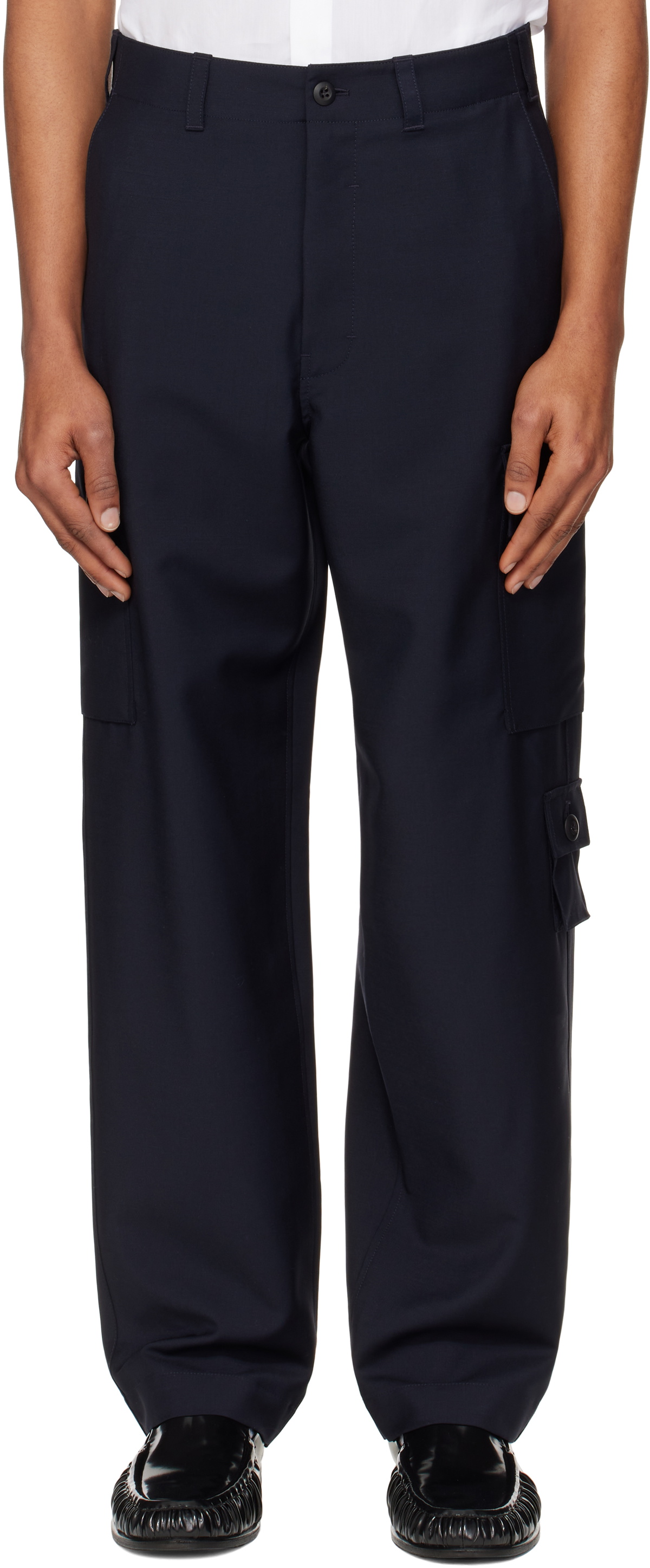 Givenchy Navy Wool & Mohair Cargo Pants Givenchy