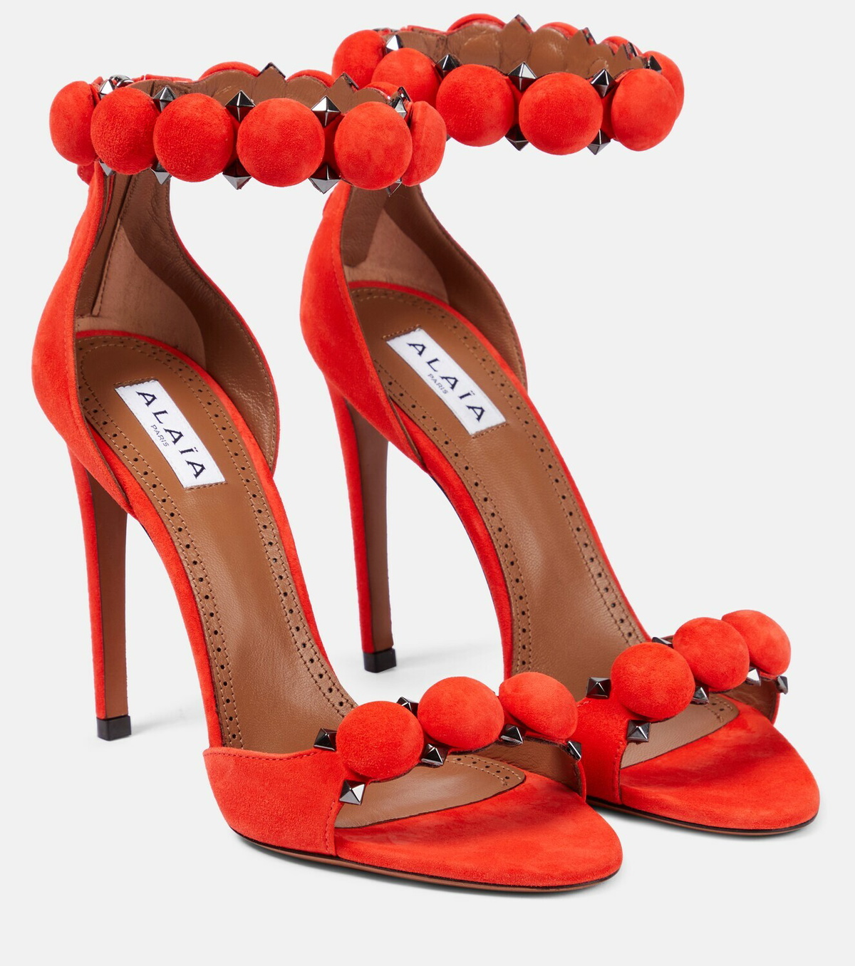 Alaïa La Bombe 100 suede sandals ALAÏA
