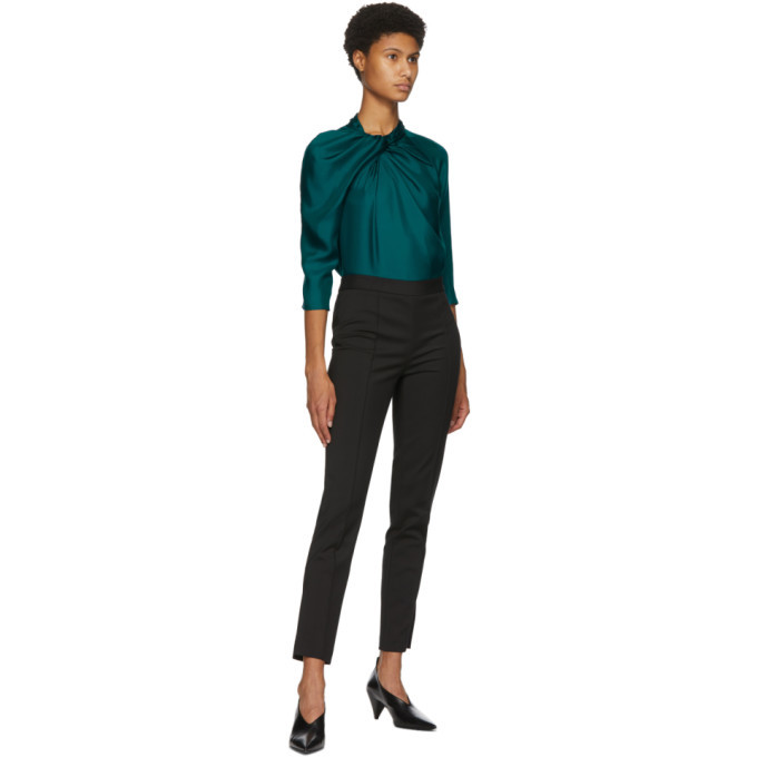 Partow Blue Silk Star Blouse Partow