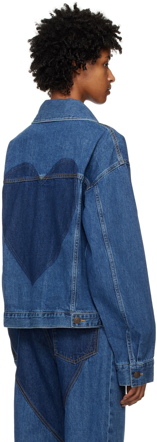 AREA Blue Rope Cutout Denim Jacket AREA