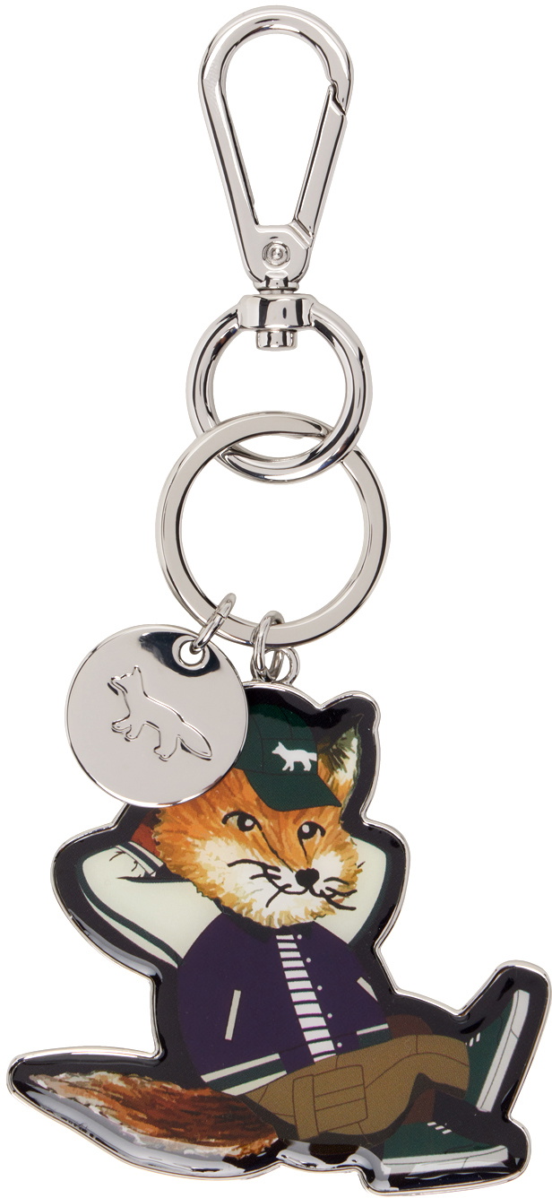 Maison Kitsuné Silver Dressed Fox Keychain Maison Kitsune