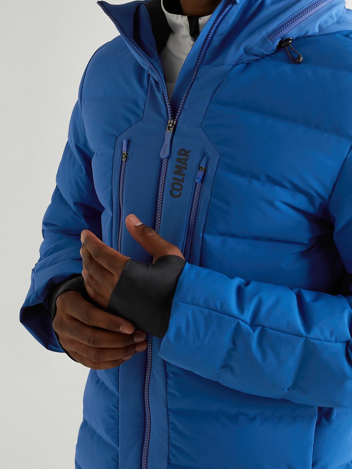 Colmar - Logo-Print Quilted Hooded Down Ski Jacket - Blue Colmar