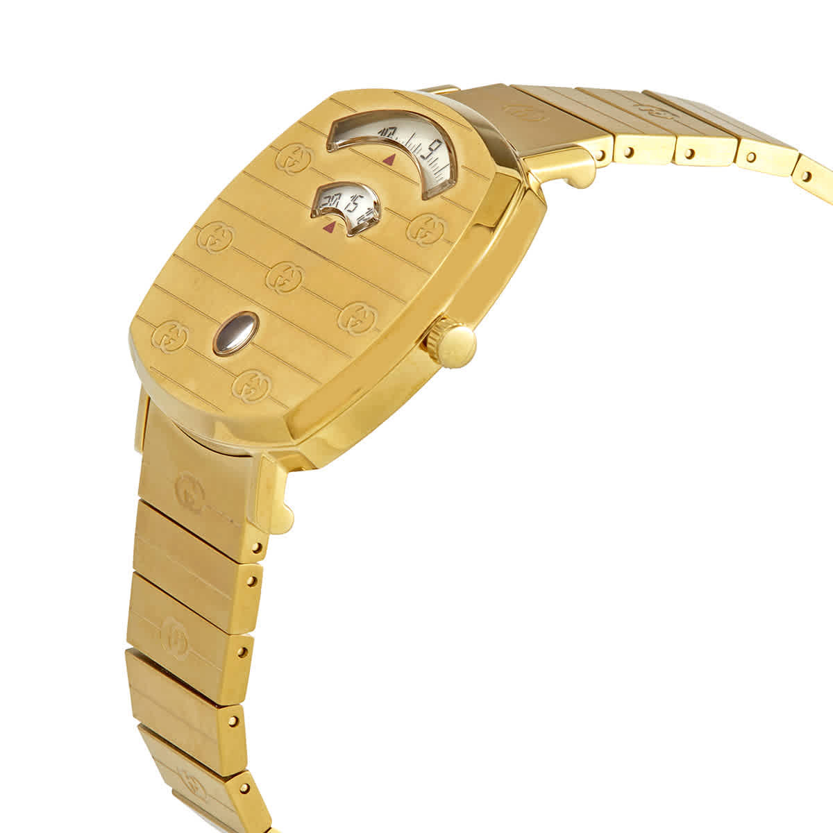 Gucci Grip Quartz White Dial Yellow Gold-tone Ladies Watch YA157403 Gucci