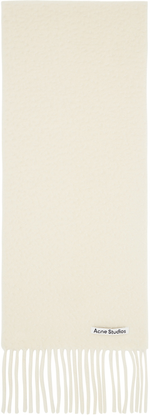 Acne Studios Off-White Wool Fringe Scarf Acne Studios