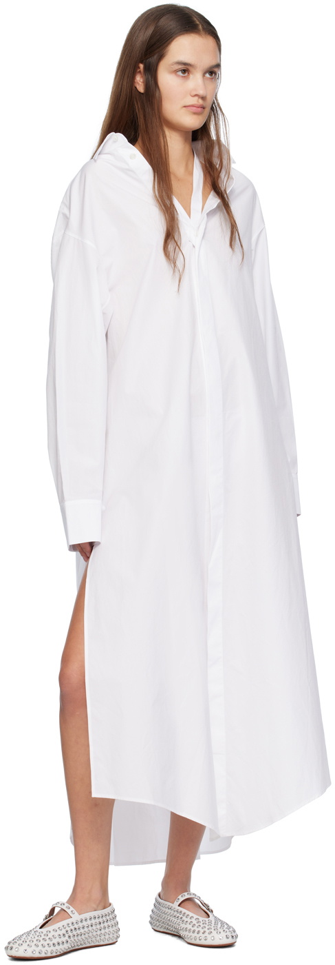 ALAÏA White Strass Ballerina Flats ALAÏA