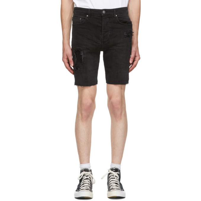 Ksubi Black Denim Chopper Shorts Ksubi