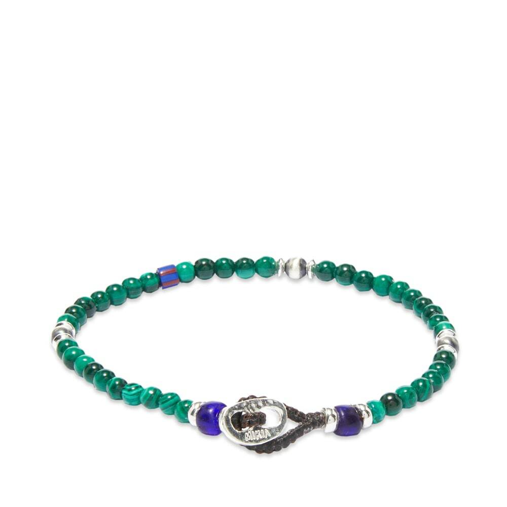 Mikia Men's Beaded Bracelet in Malachite Mikia
