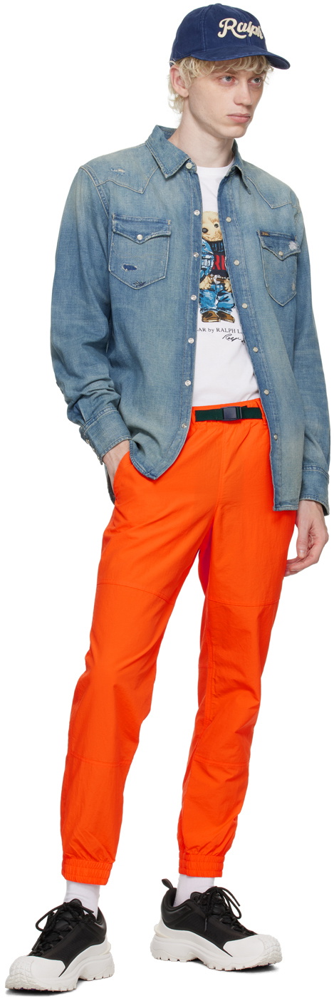 Polo Ralph Lauren Blue Distressed Denim Shirt Polo Ralph Lauren