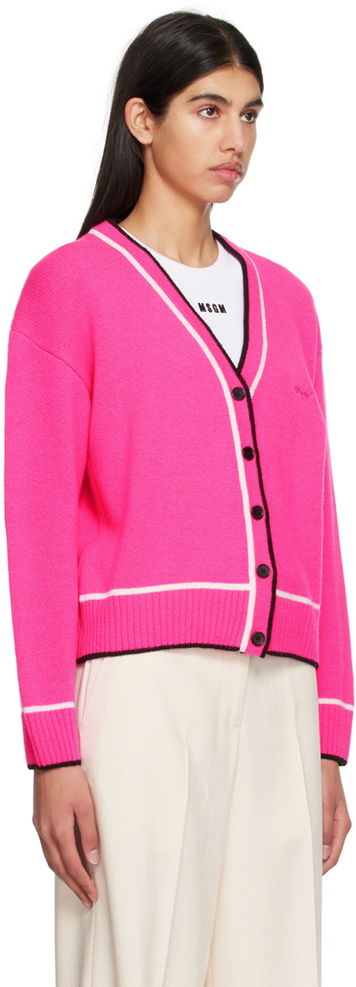 MSGM Pink Embroidered Cardigan MSGM