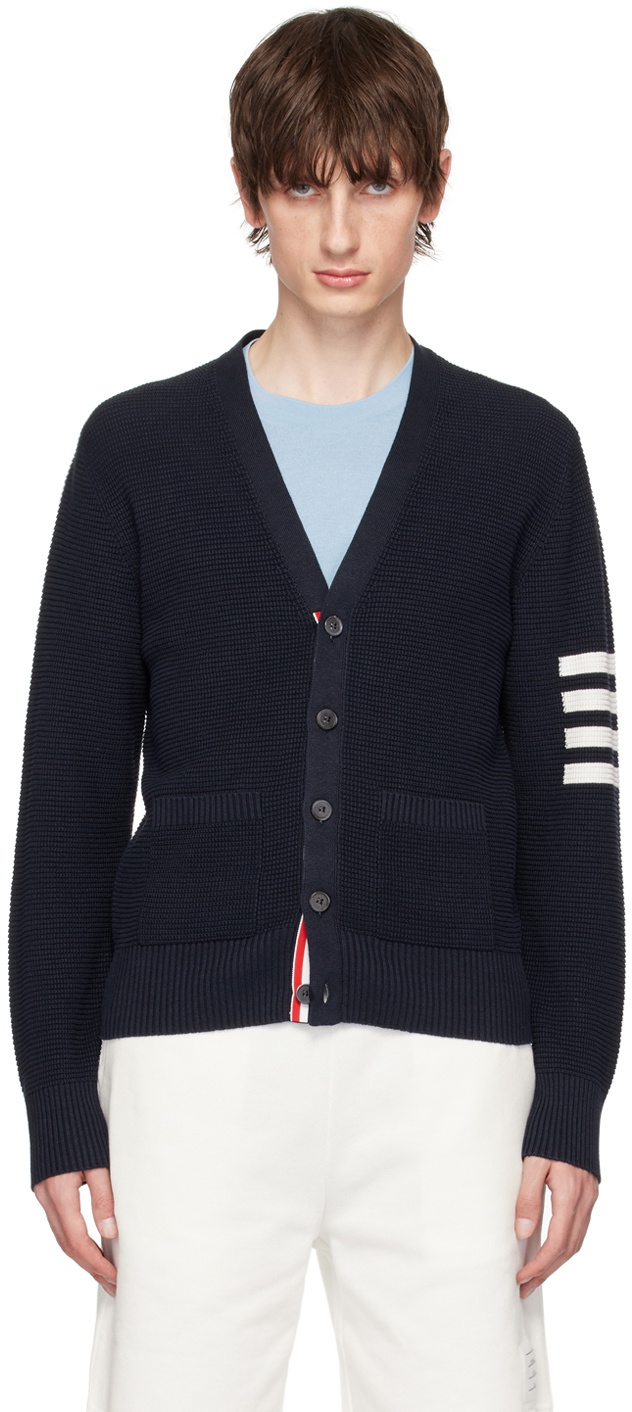 Thom Browne Navy 4-Bar Cardigan Thom Browne