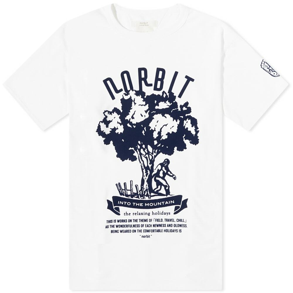 Norbit by Hiroshi Nozawa Men's Back Seam Print T-Shirt in White Norbit ...