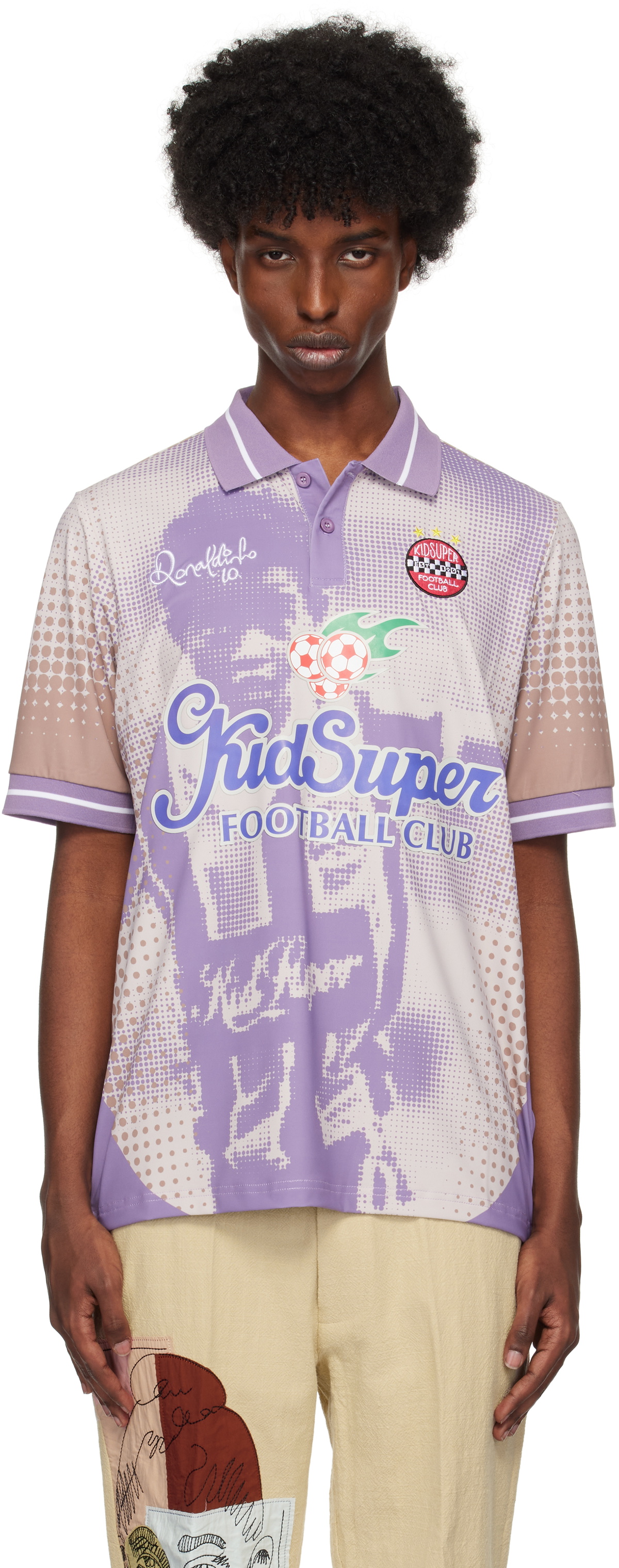 KidSuper Purple Ronaldinho Edition Soccer Jersey Polo KidSuper